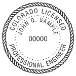 Colorado Professional Engineer Seal Rubber Stamp | Custom Professional ...
